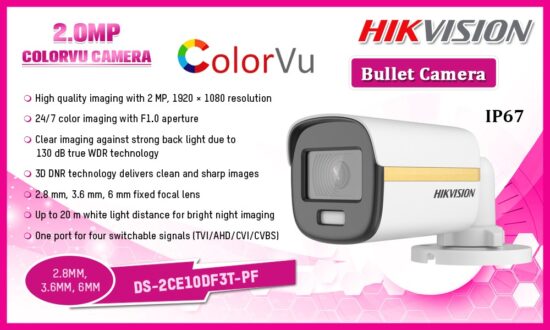 DS-2CE10DF3T-PF - Hikvision 2MP ColorVu Bullet Camera in Lanka DS-2CE10DF3T-PF - Hikvision 2MP ColorVu Bullet Camera in Lanka